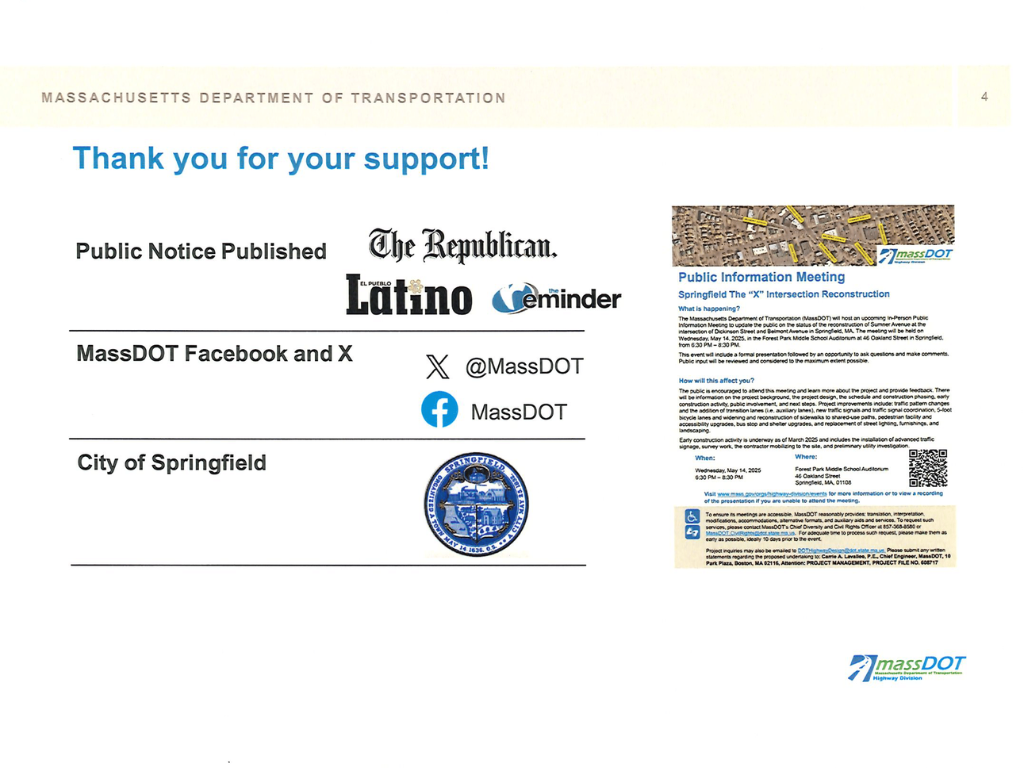 MassDOT holds Public Information Meeting on the “X” Intersection ...