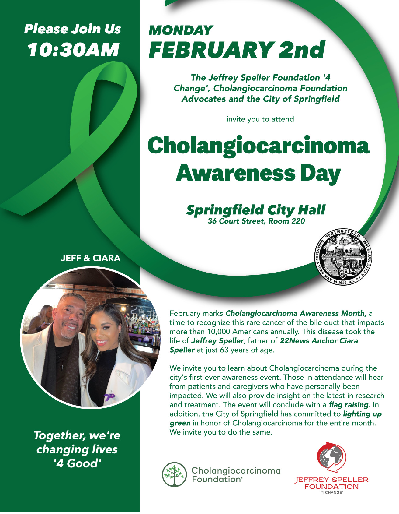 February is Cholangiocarcinoma Awareness Month: City of Springfield, MA