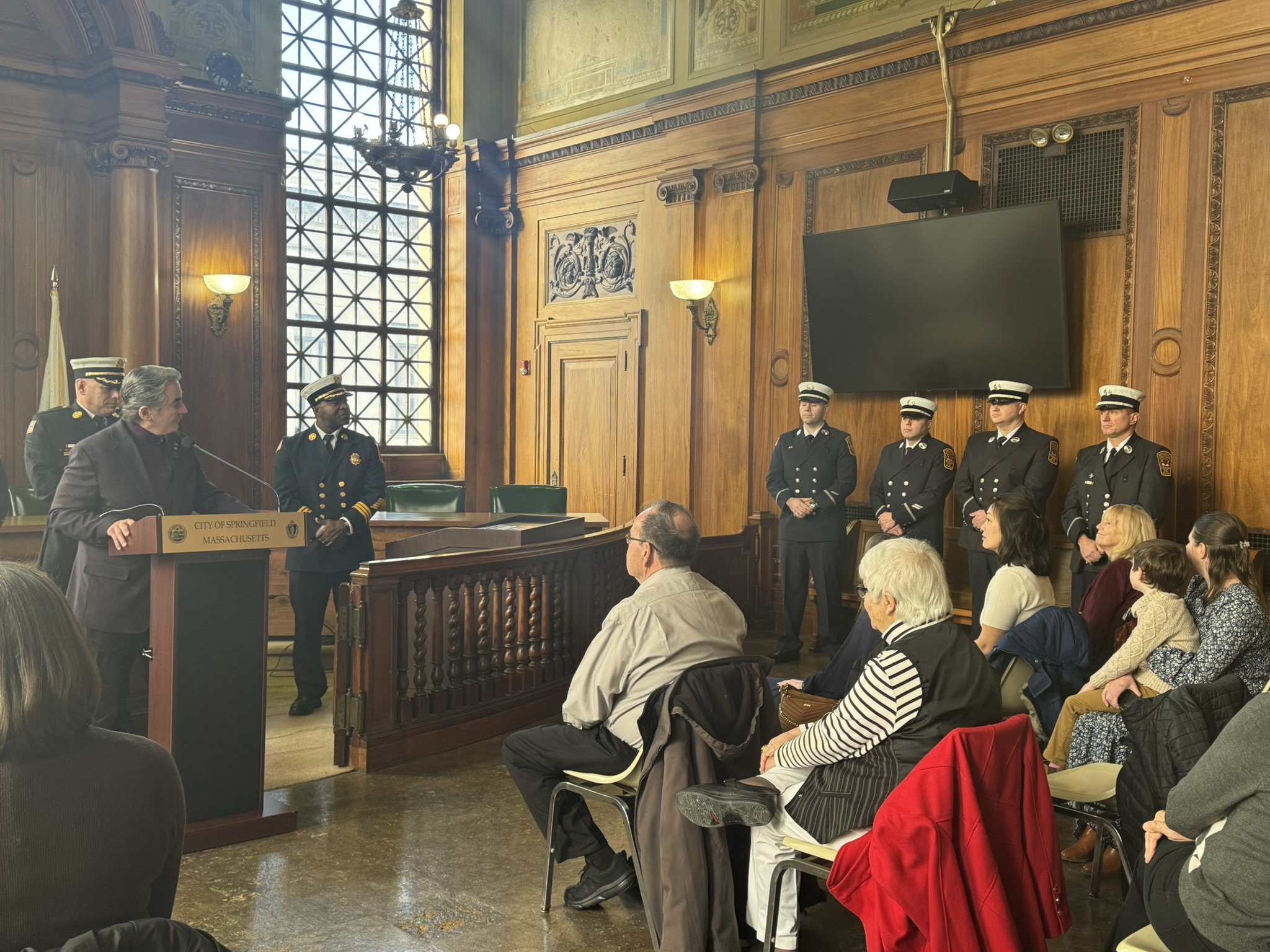 Mayor Sarno, Commissioner Calvi, and the Springfield Fire Department ...