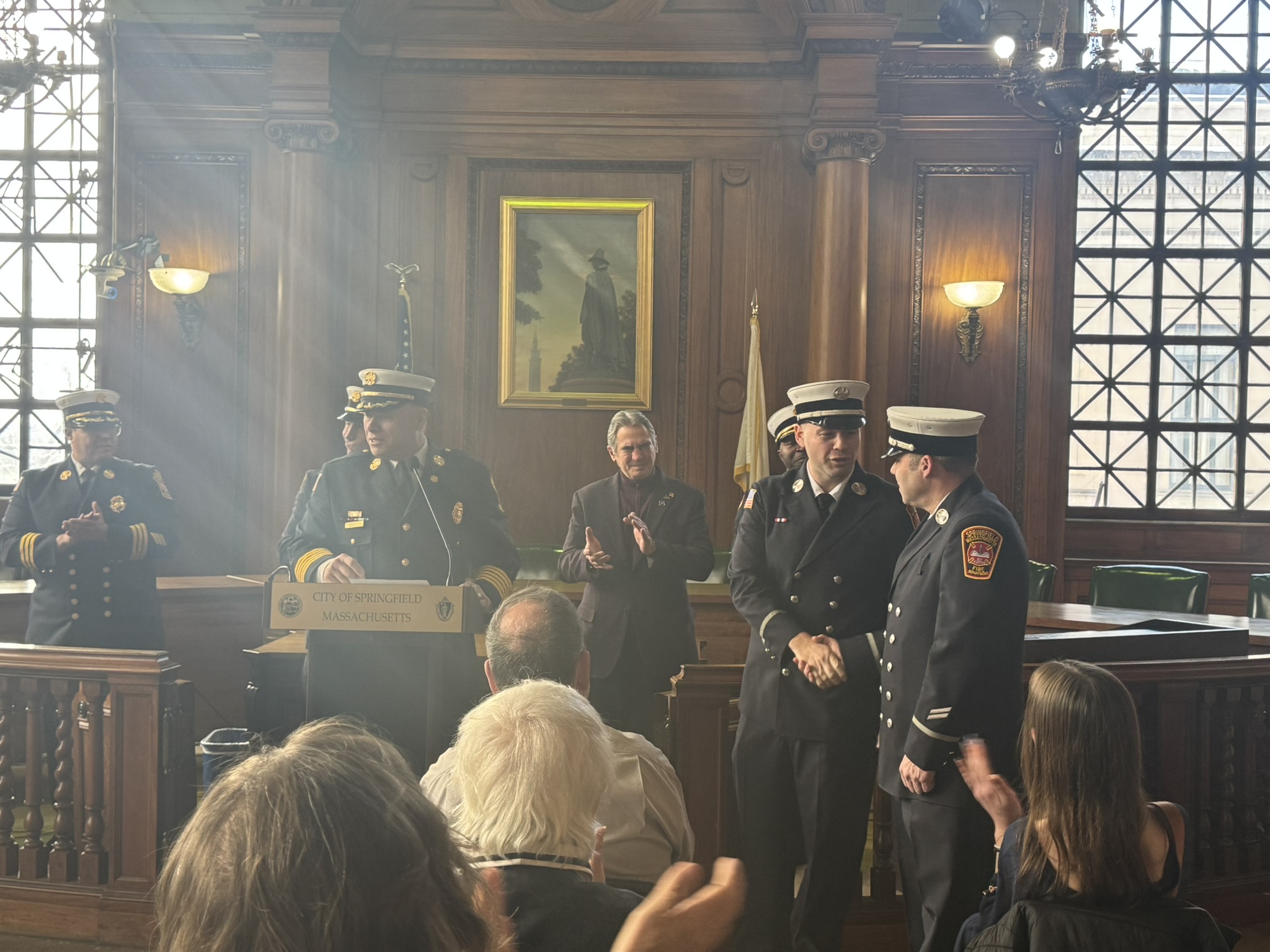 Mayor Sarno, Commissioner Calvi, and the Springfield Fire Department ...